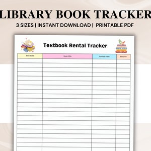 Library Book Tracker | Printable Library Planner | Book Journal ...