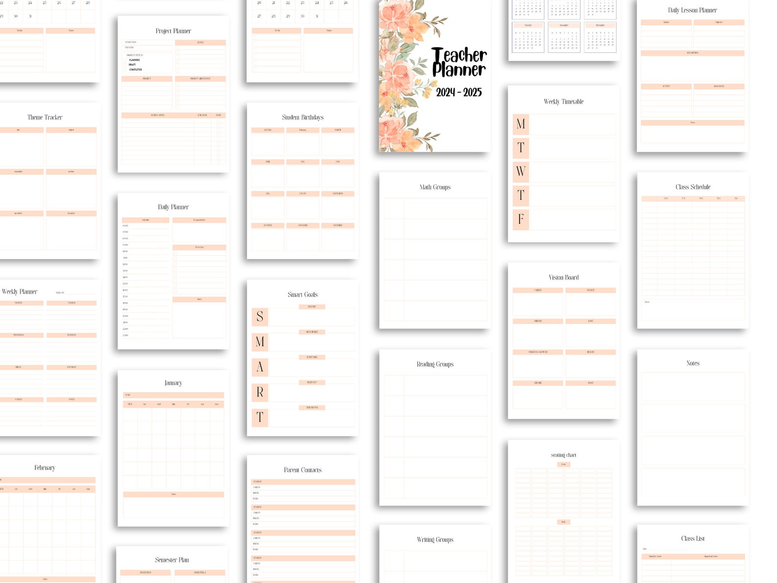 Teacher Planner Printable 2024-2025,lesson Planner, School Planner ...