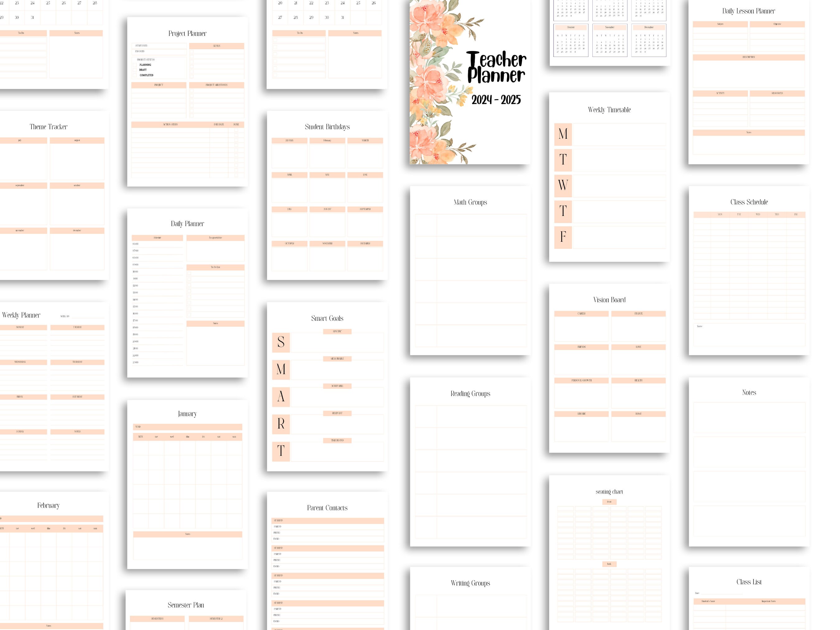 Teacher Planner Printable 2024-2025,lesson Planner, School Planner ...
