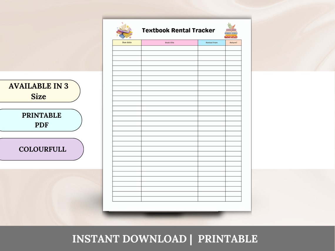 Library Book Tracker Printable Library Planner Book Journal Borrowed ...