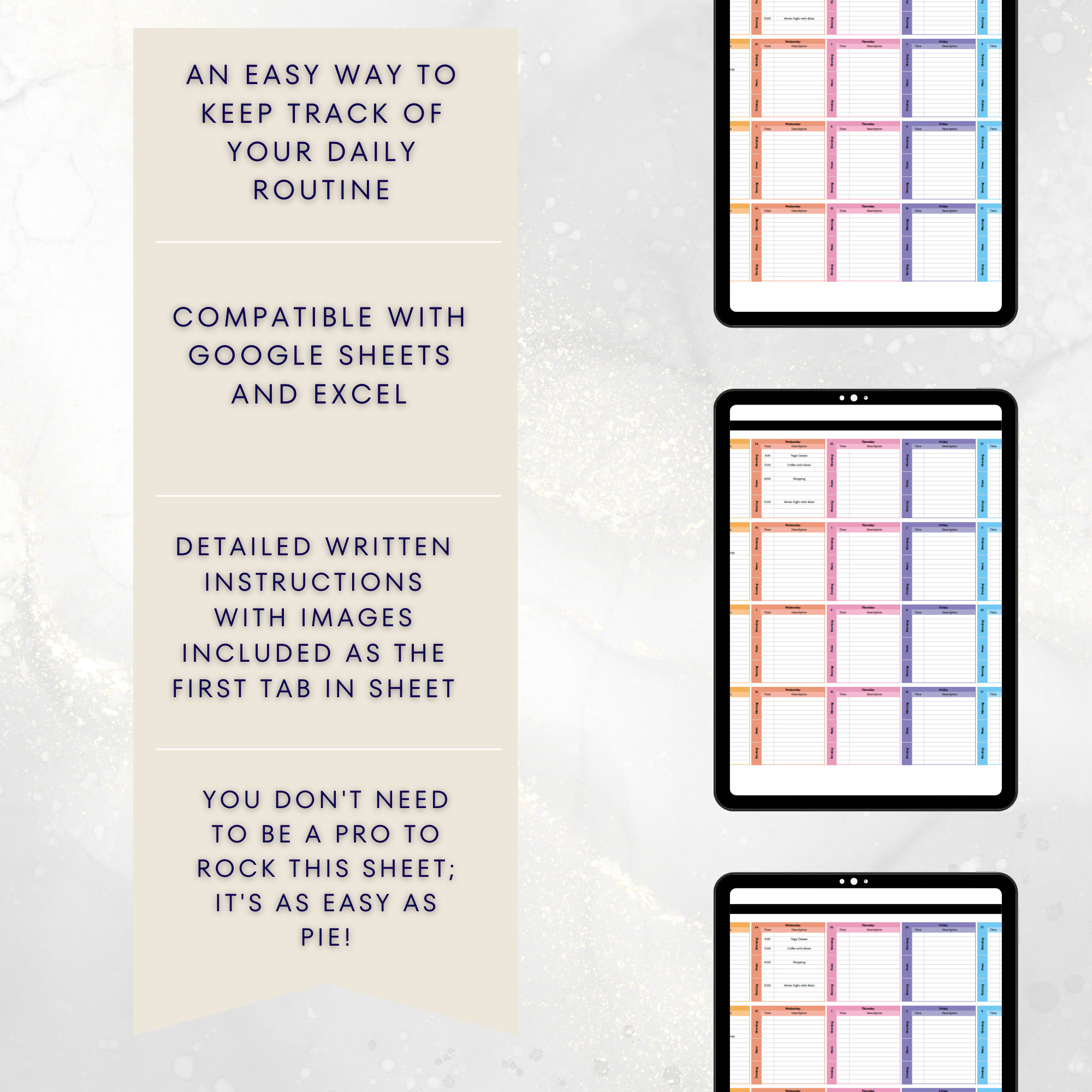 Digital Planner Spreadsheet for Google Sheets, to Do List, Monthly ...