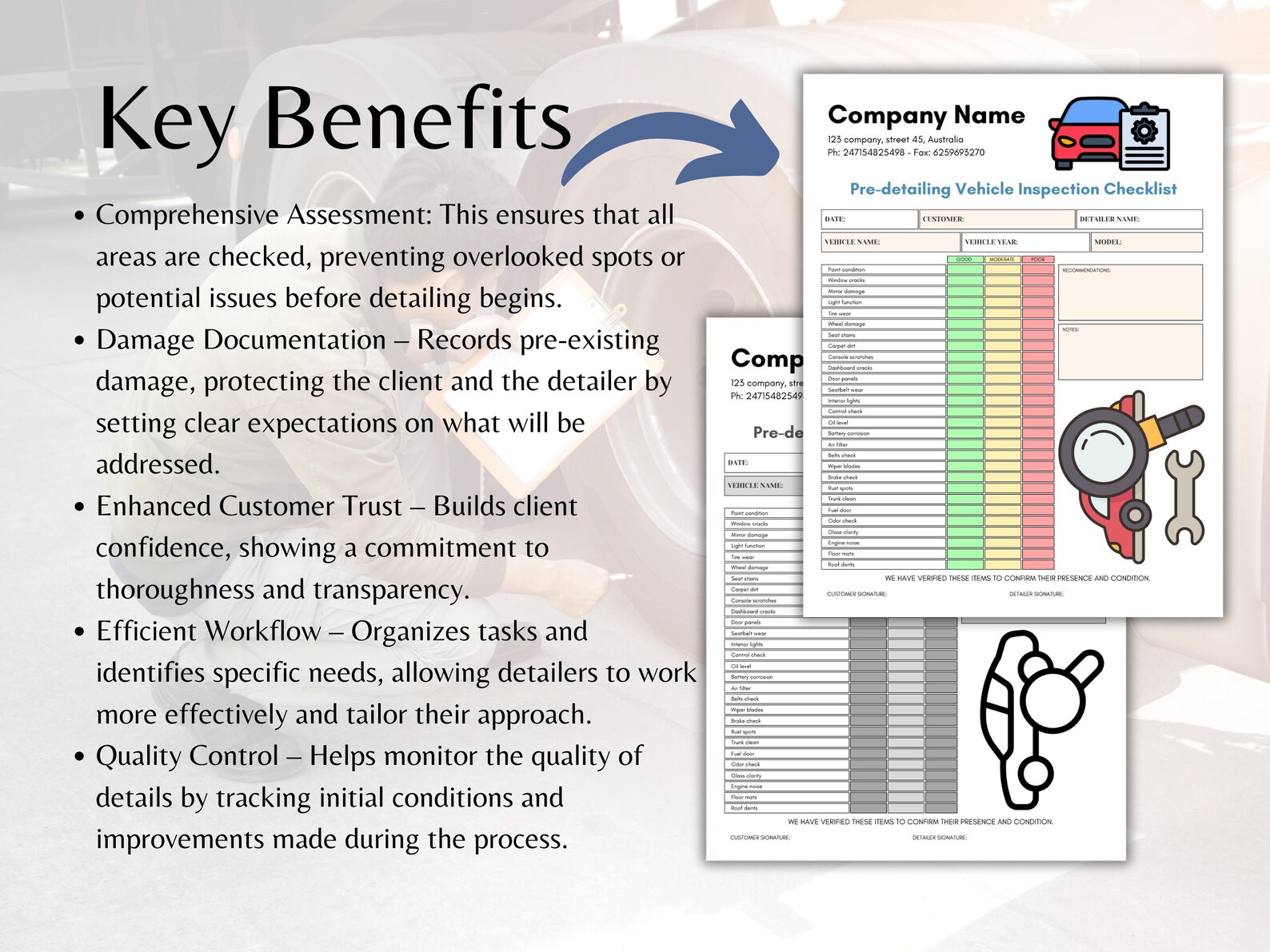 Pre-detailing SUV Inspection Checklist for Auto Detailers, Dealerships ...