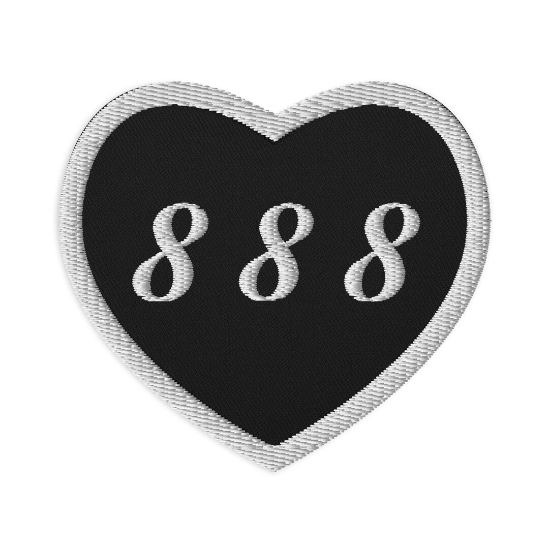 888 Angel Number Embroidered Heart Iron-on or Sew-on Patch - Etsy