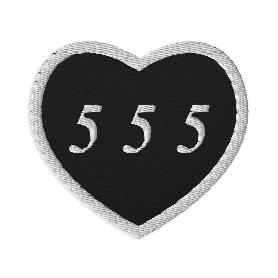 555 Angel Number Embroidered Heart Iron-on or Sew-on Patch - Etsy
