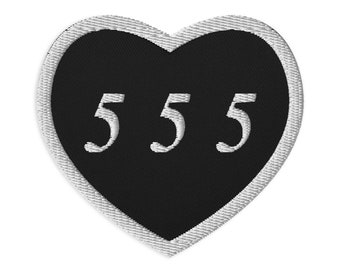 555 Angel Number Embroidered Heart Iron-on or Sew-on Patch - Etsy
