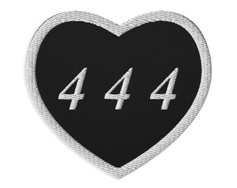 444 Angel Number Embroidered Heart Iron-on or Sew-on Patch - Etsy