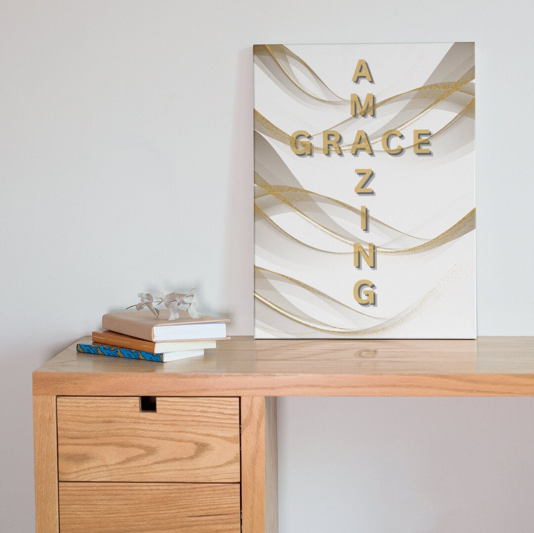 Amazing Grace Cross, Matte Canvas, Stretched, Home Decor Wall Art ...