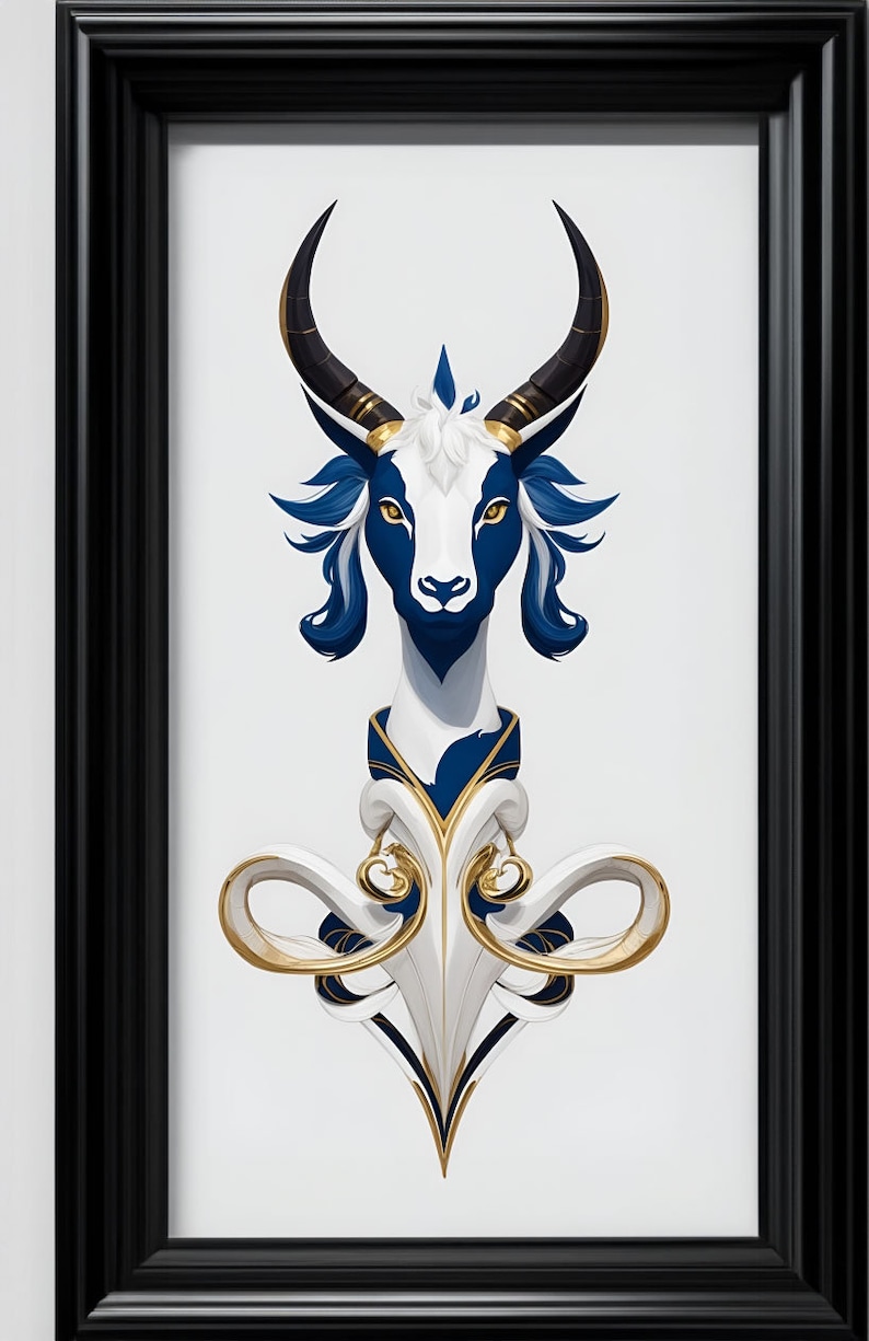 Capricorn Zodiac Sign Wall Art Astrology Art the Spirit of - Etsy