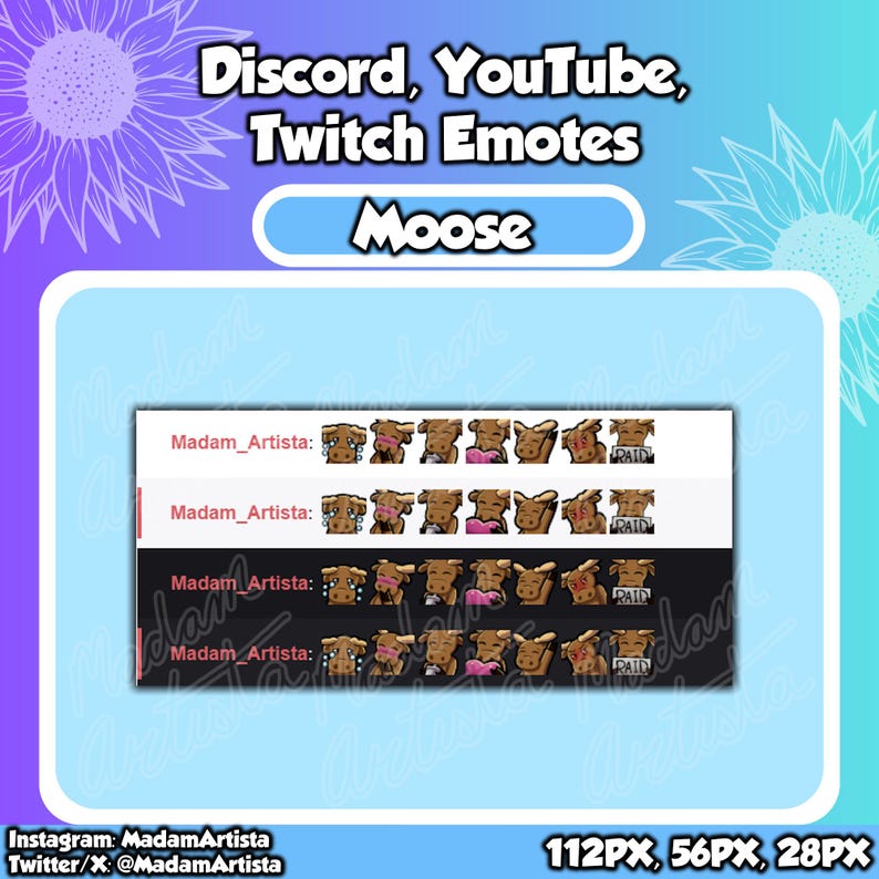 Moose | Emotes PNG | Designed for Twitch, Discord, Youtube | Cute ...