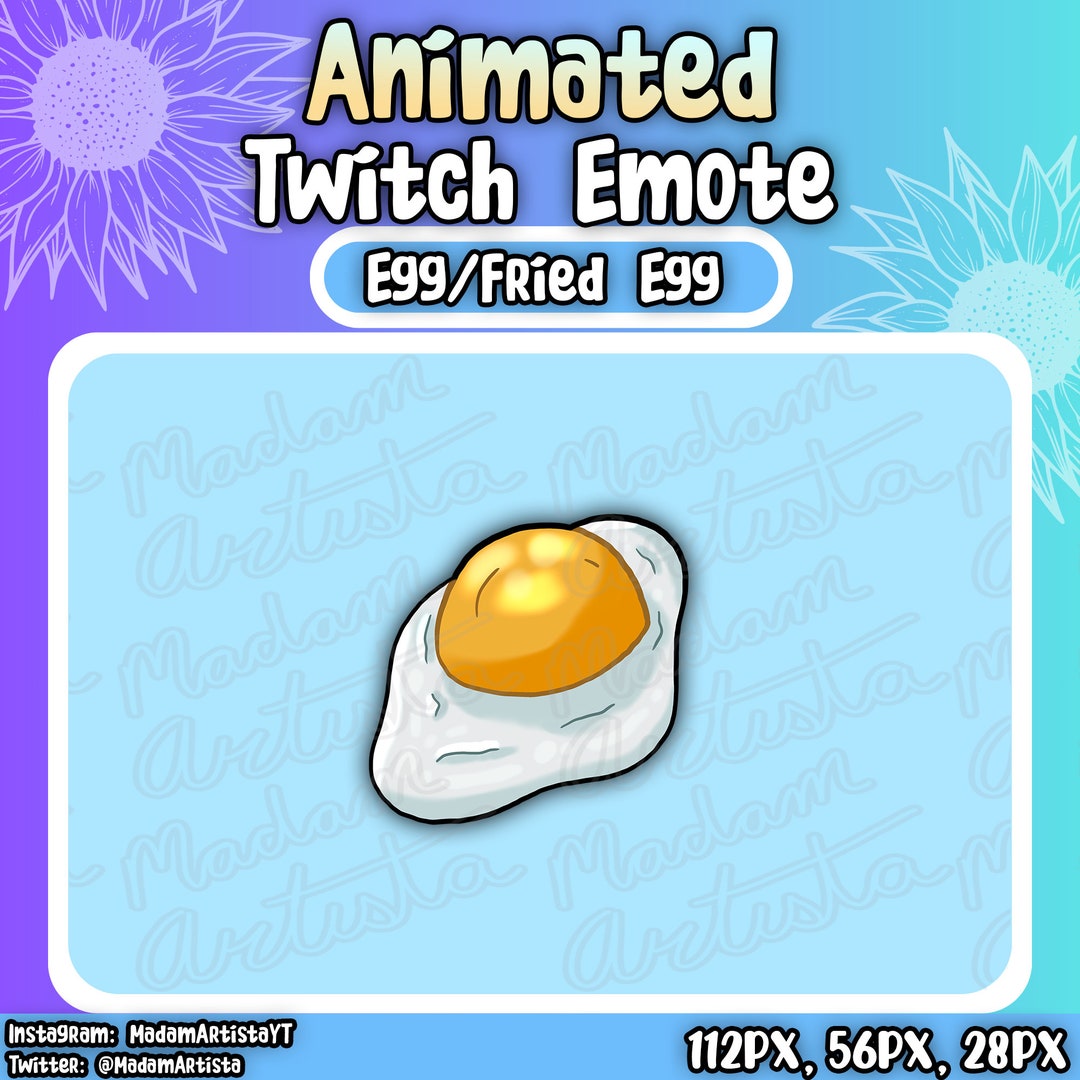 Animated Egg/fried Egg Emote | 28px, 56px, 112px Gifs | Twitch, Discord ...