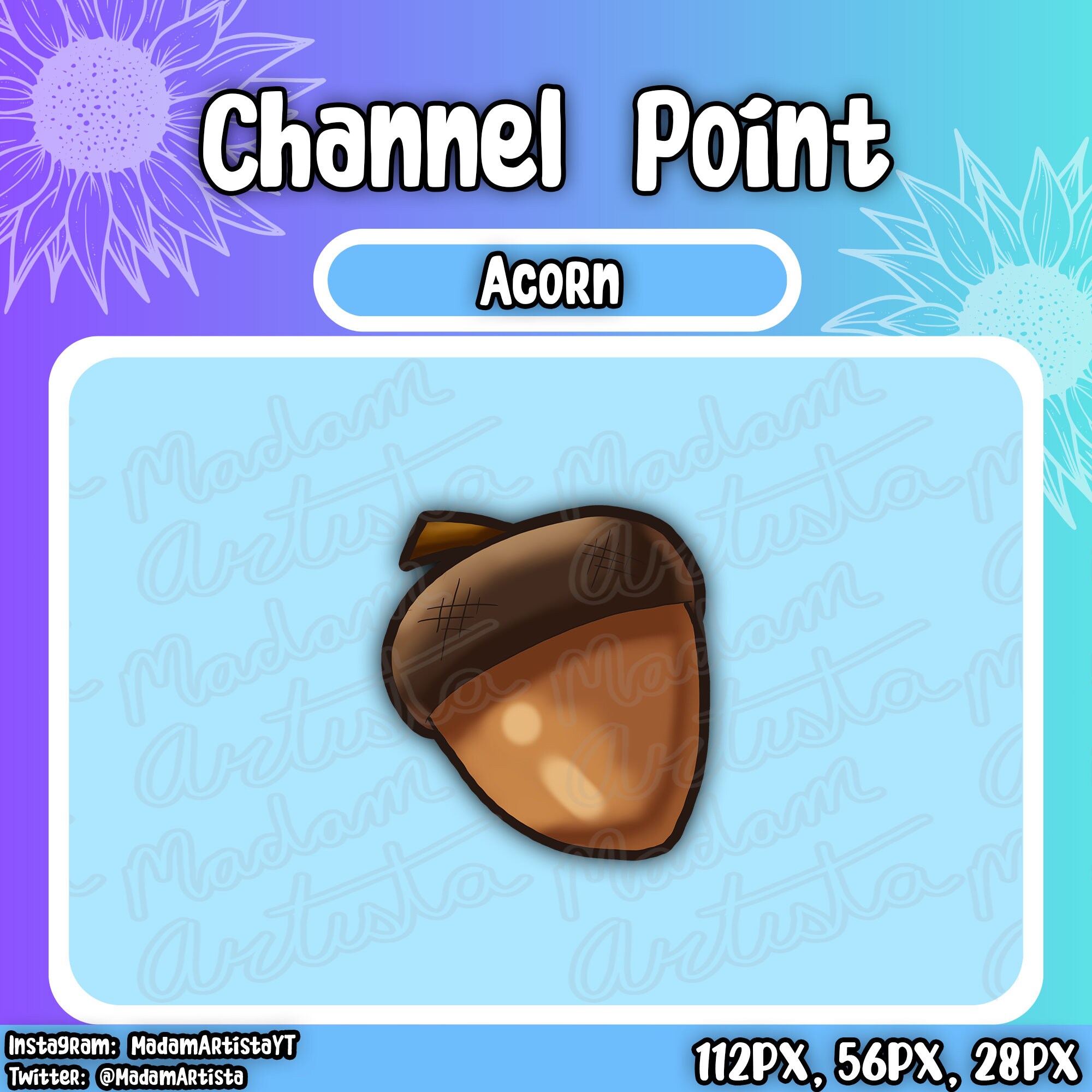 ACORN Channel Point PNG Designed for Twitch Discord Sub - Etsy