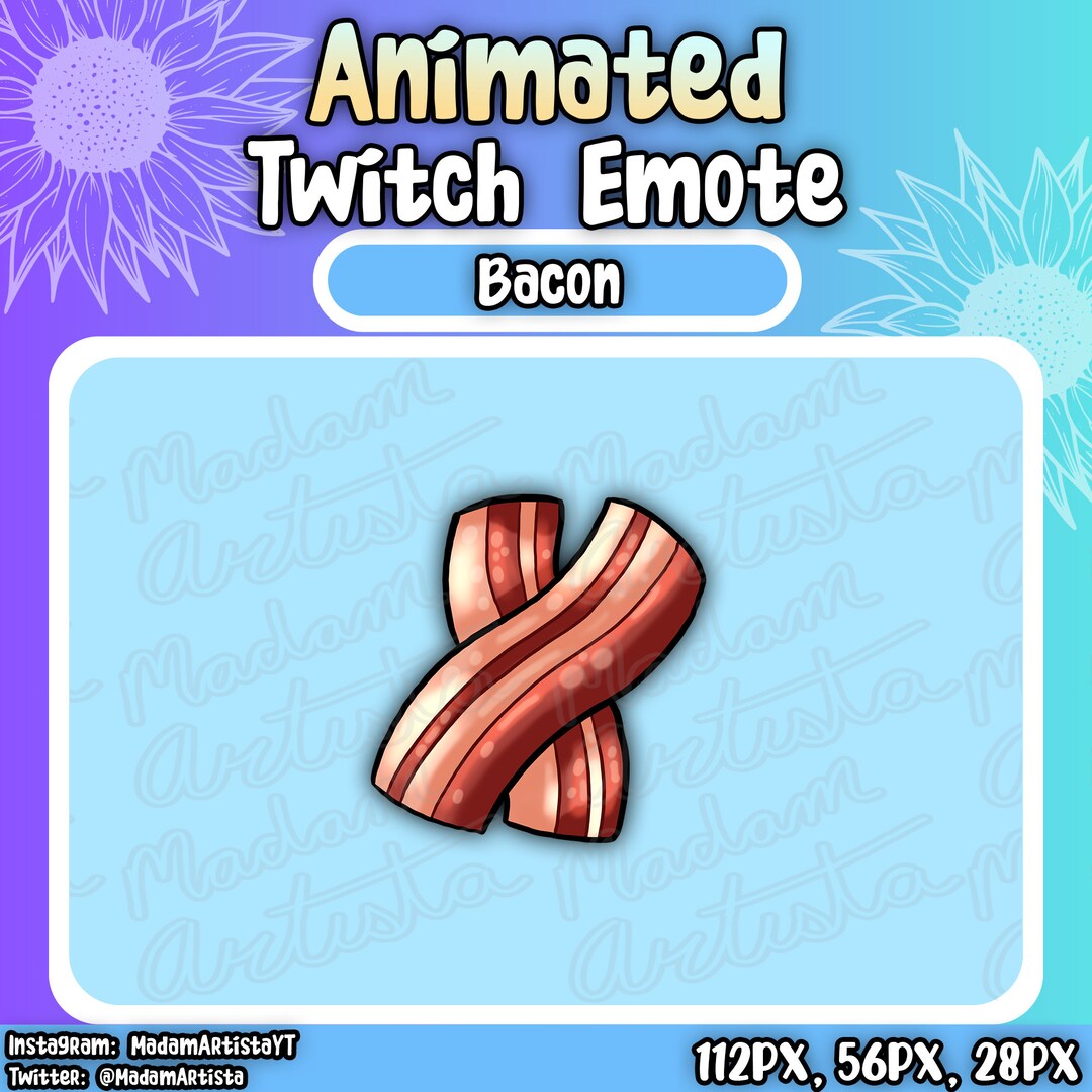 Animated Bacon Emote 28px, 56px, 112px Gifs Twitch, Discord, Youtube - Etsy