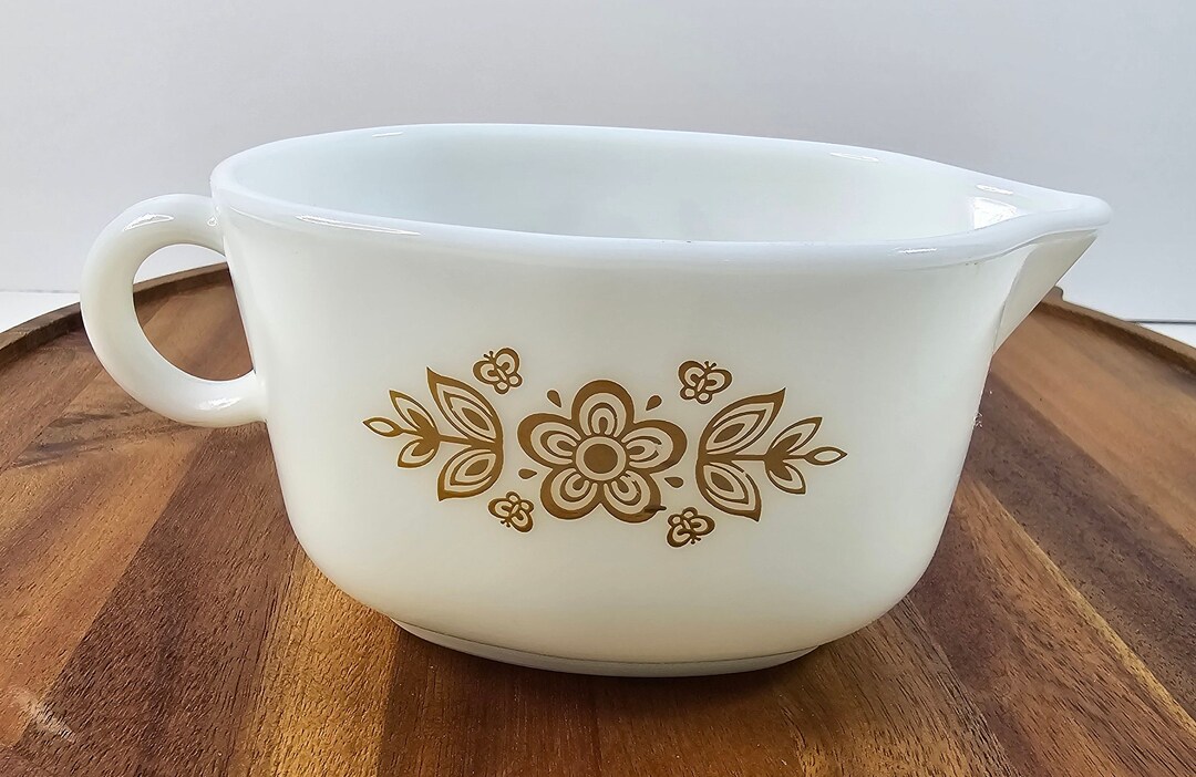 Vintage MCM PYREX Butterfly Gold Gravy Boat 77-B - Etsy