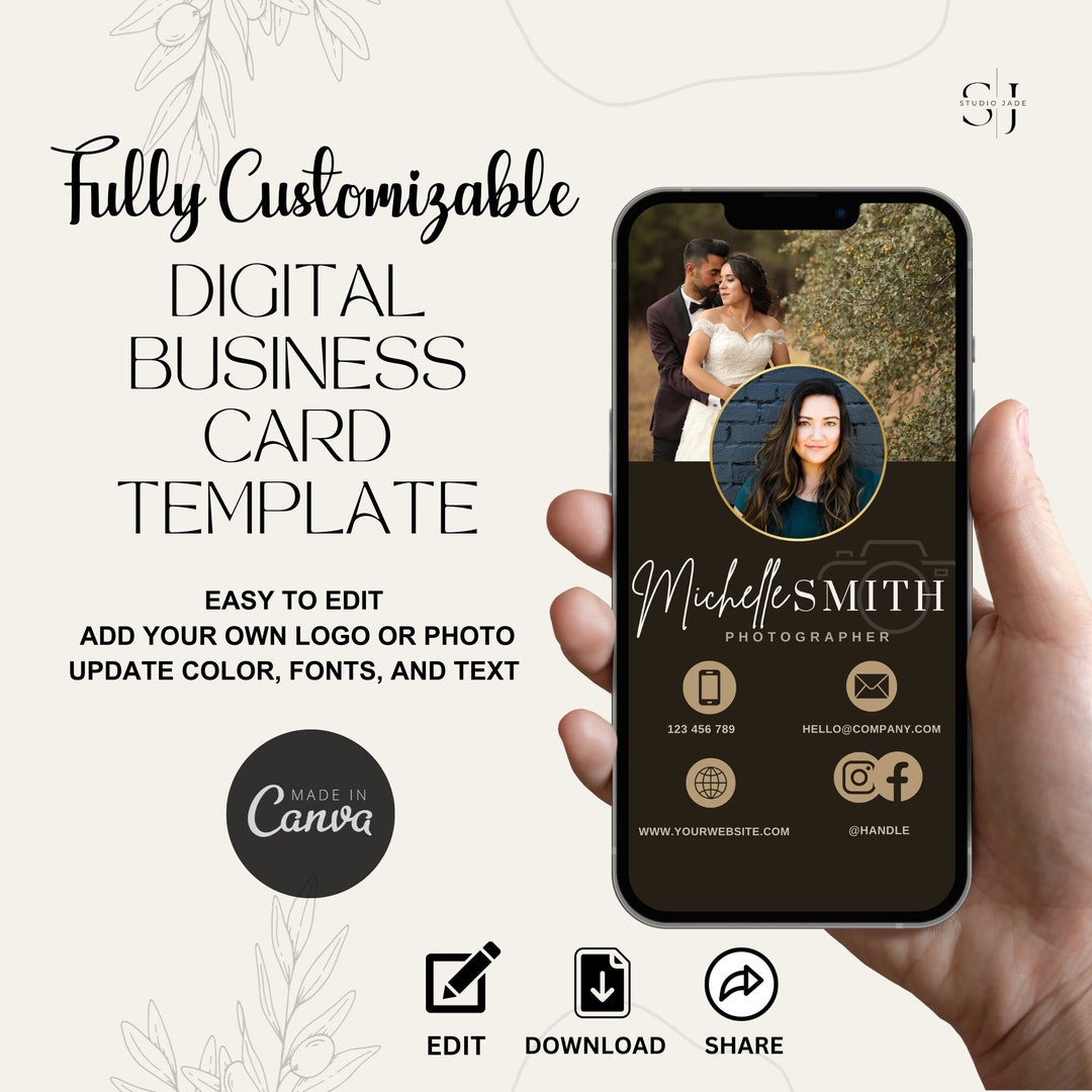 Editable Photographer Digital Business Card, Photographer Templates ...