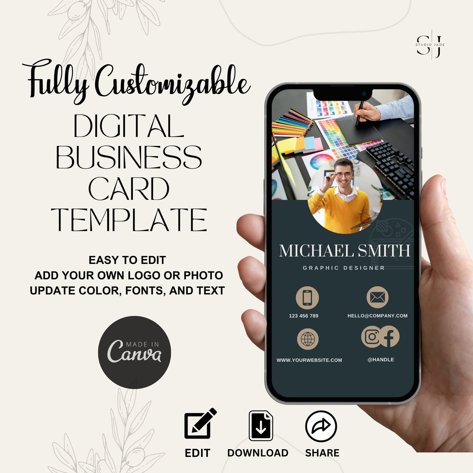 Editable Freelancer Digital Business Card, Freelance Templates ...