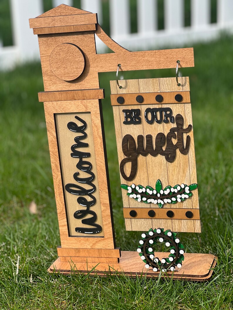 Welcome Sign Interchangeable, Attachments, Seasonal Decor, Farmhouse ...