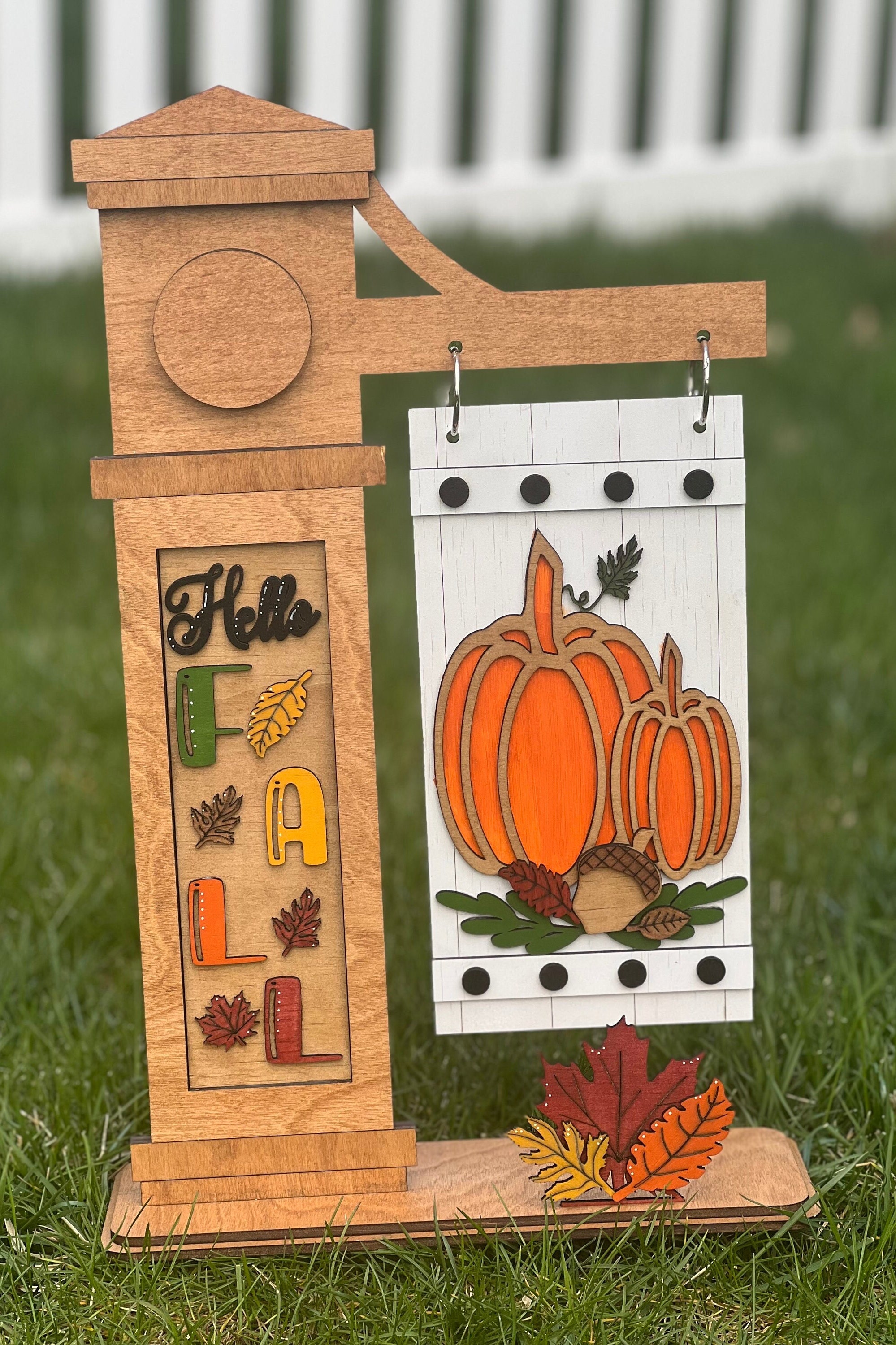 Fall Interchangeable Post Sign, Decorative Post Attachments, Tabletop ...