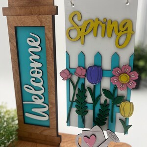Welcome Spring, Interchangeable Post Sign, Post Attachments, Tabletop ...