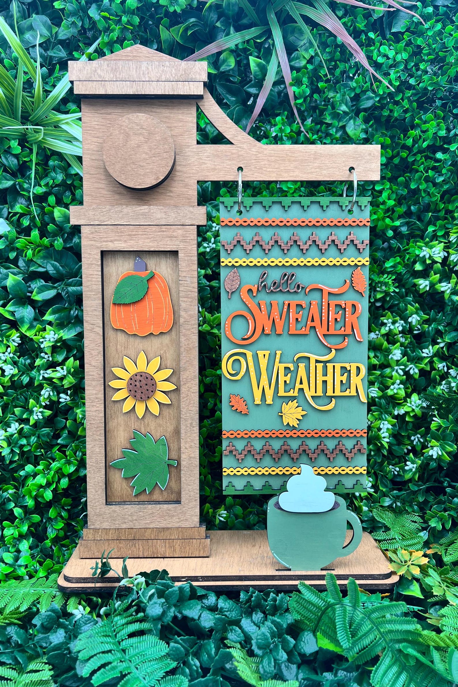 Hello Fall Interchangeable Post Sign, Decorative Post Attachments, Fall ...