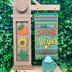 Hello Fall Interchangeable Post Sign, Decorative Post Attachments, Fall ...