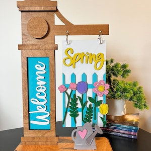 Welcome Spring, Interchangeable Post Sign, Post Attachments, Tabletop ...