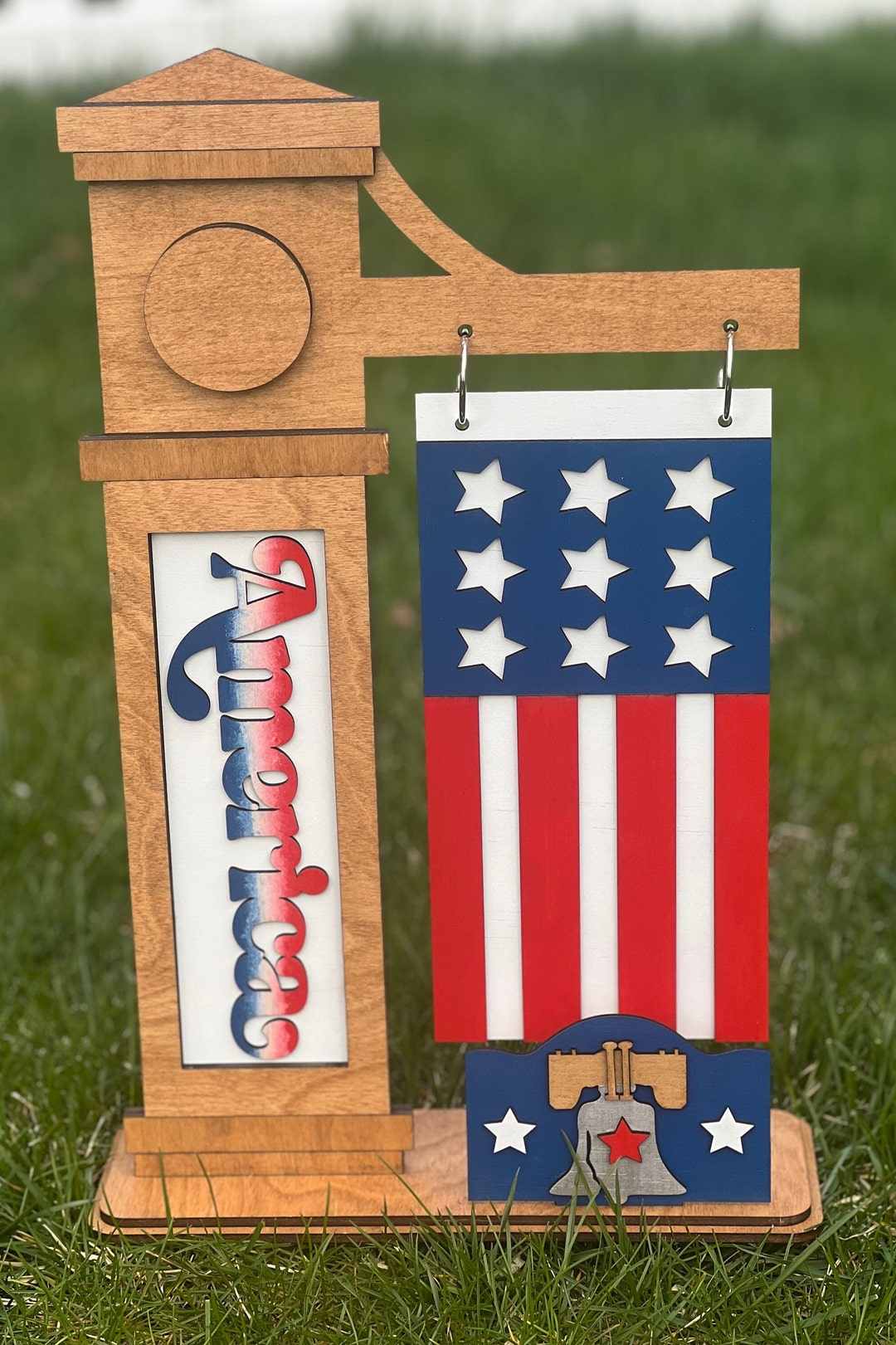 4th July Interchangeable Post Sign, Decorative Post Pieces, Tabletop ...
