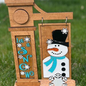Snowman Winter Interchangeable Post Sign, Decorative Post Attachments ...