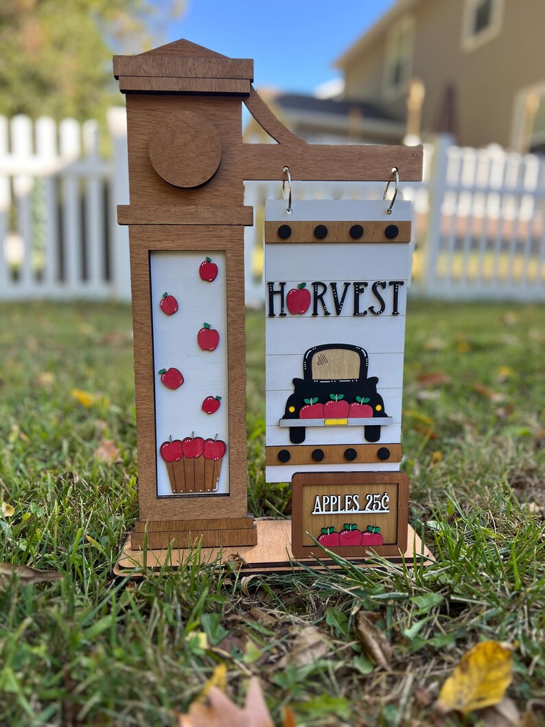 Harvest Interchangeable Post Sign, Decorative Post Pieces, Tabletop ...