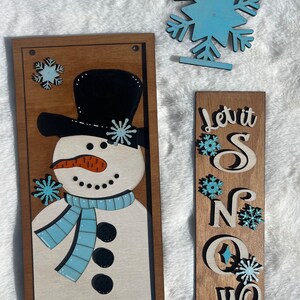 Snowman Winter Interchangeable Post Sign, Decorative Post Attachments ...