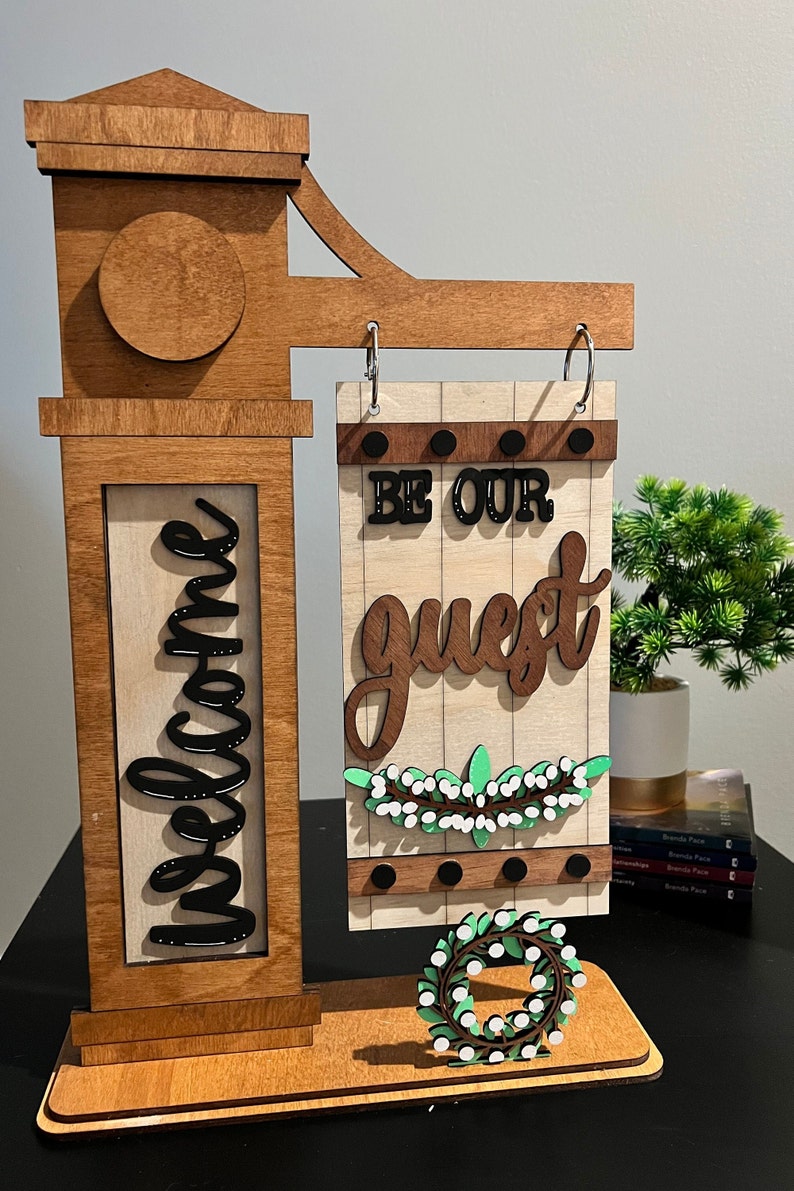 Welcome Sign Interchangeable, Attachments, Seasonal Decor, Farmhouse ...