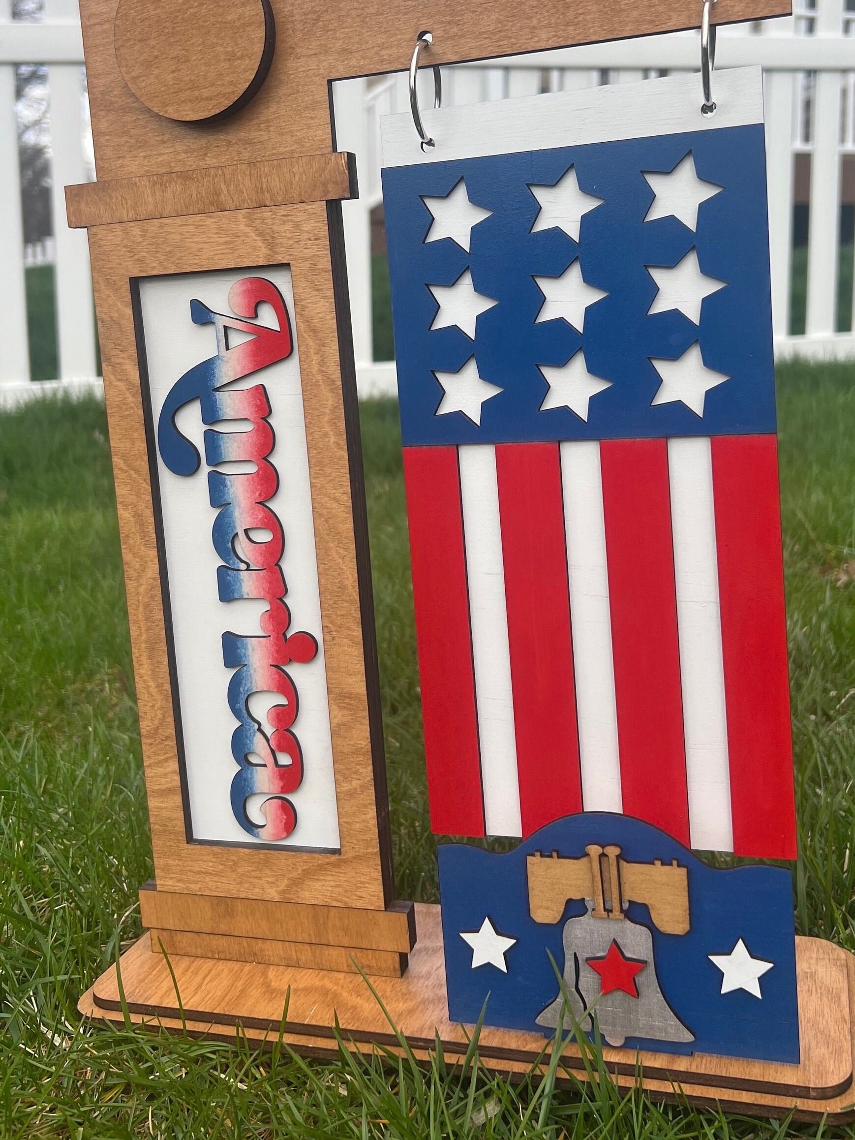 4th July Interchangeable Post Sign, Decorative Post Pieces, Tabletop ...