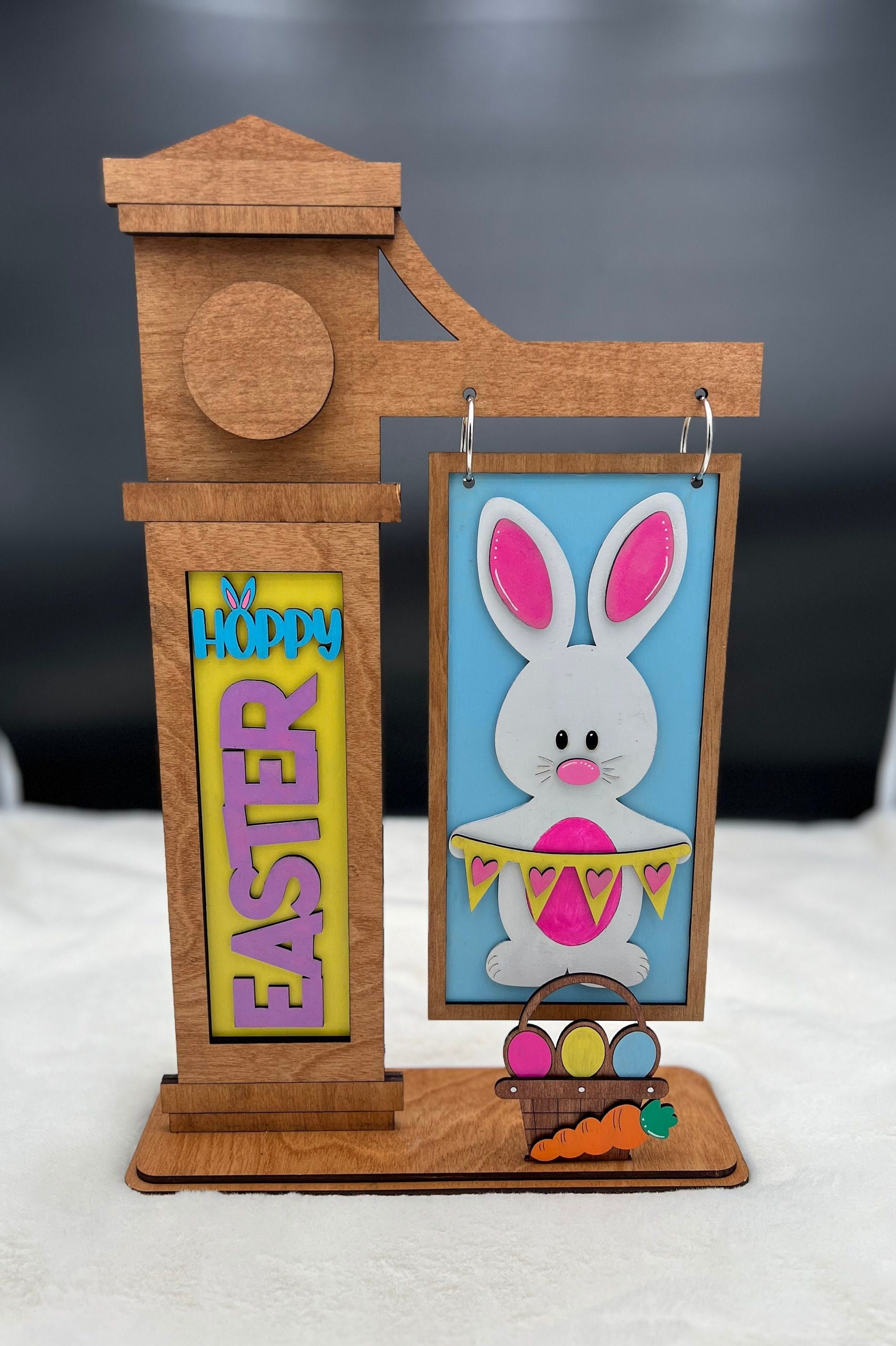 Easter Bunny Interchangeable Post Sign, Decorative Post Attachments ...