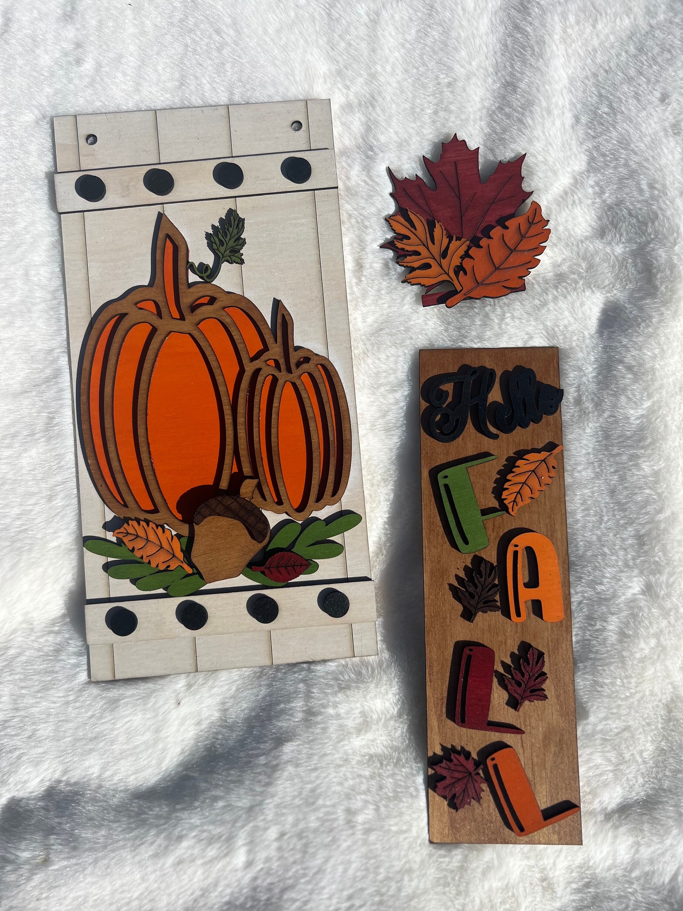 Fall Interchangeable Post Sign, Decorative Post Attachments, Tabletop ...