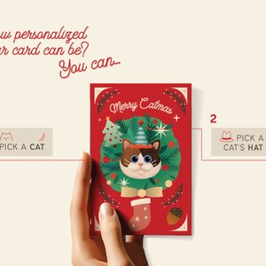 Custom Christmas Card Cat Christmas Card Personalized Cat - Etsy