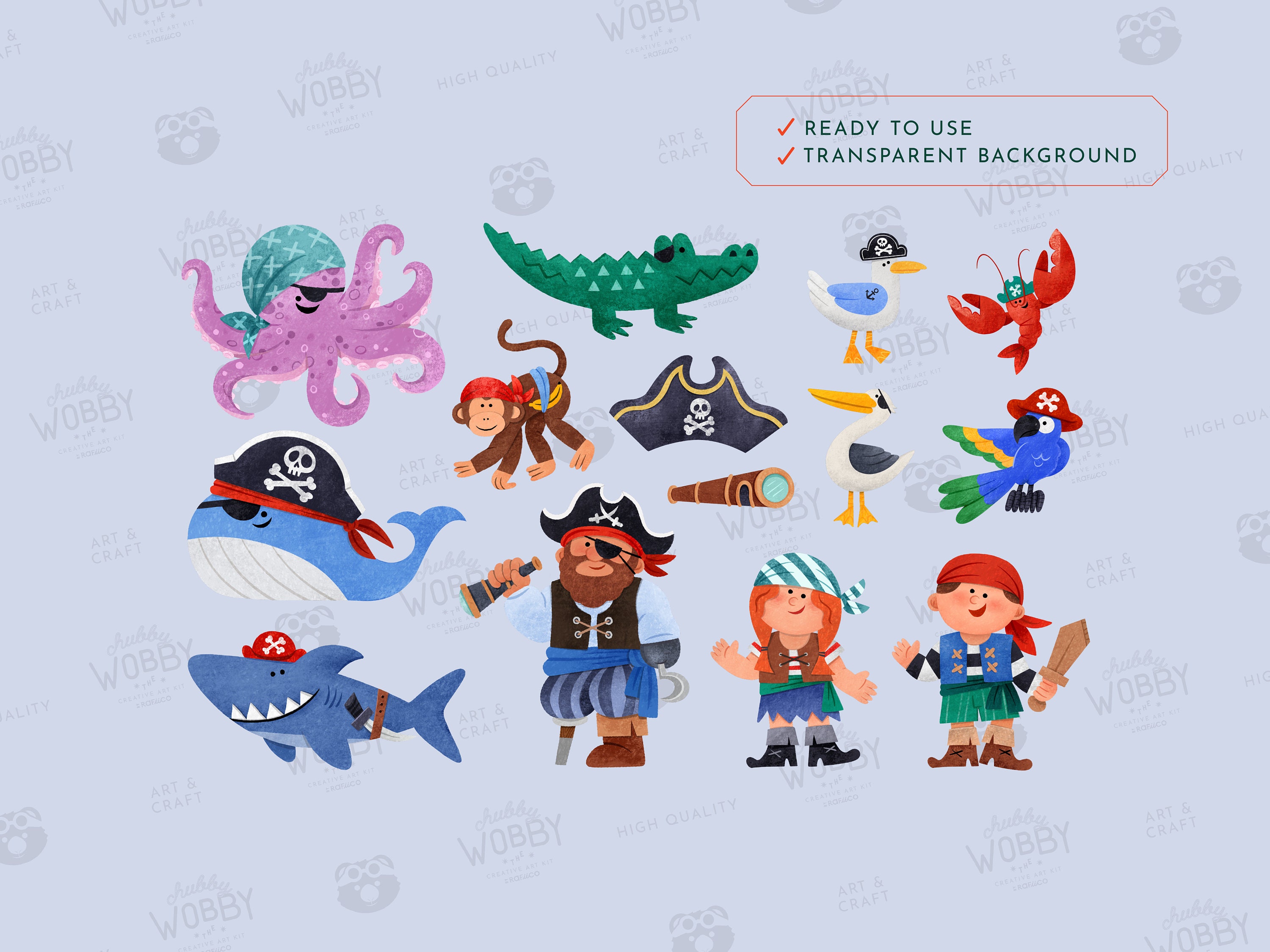 Pirate Kids Clipart Treasure Hunt Illustration for Kids Pirate Bundle ...