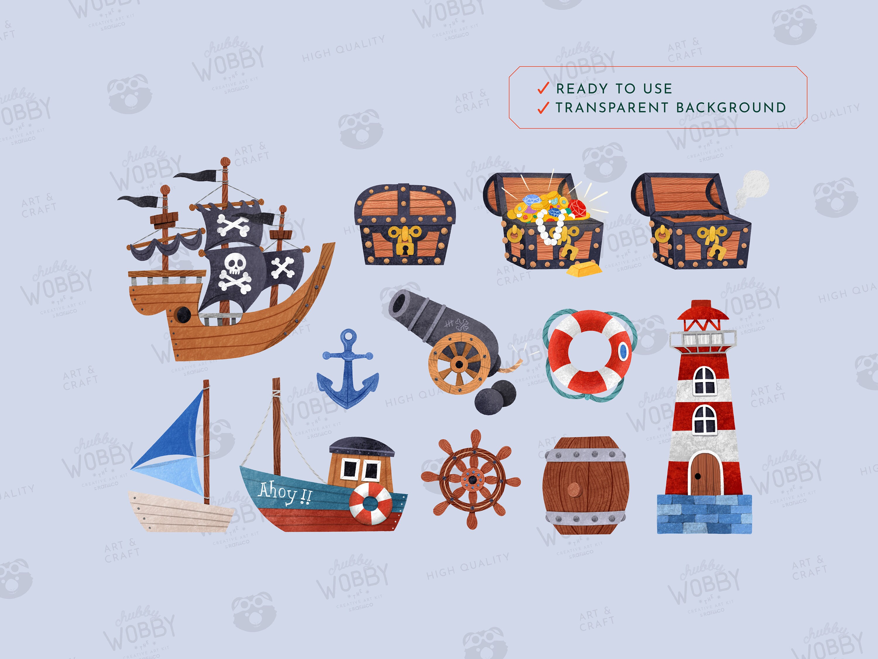 Pirate Kids Clipart Treasure Hunt Illustration for Kids Pirate Bundle ...