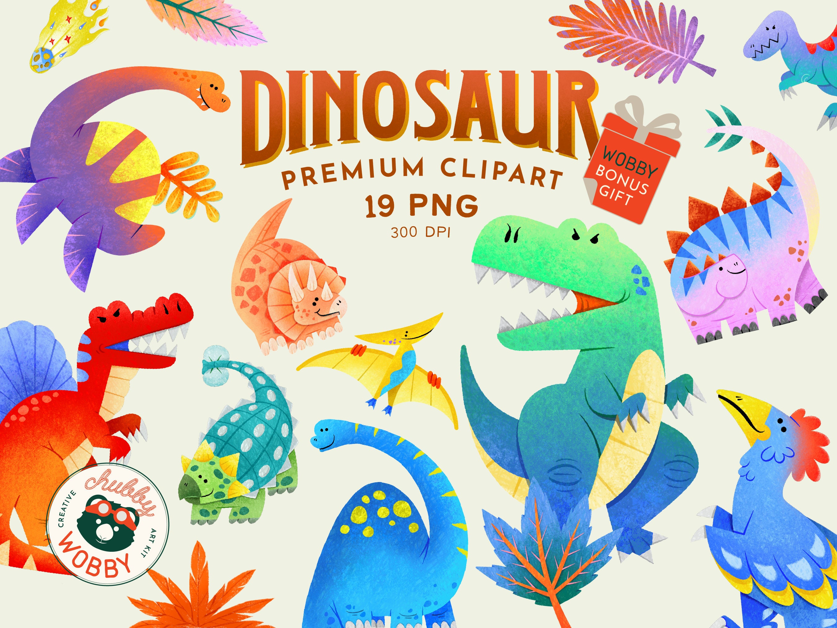 Cute Dinosaur Premium Clipart Dinosaur Art Illustration for Kids ...