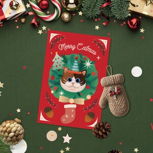 Custom Christmas Card Cat Christmas Card Personalized Cat - Etsy