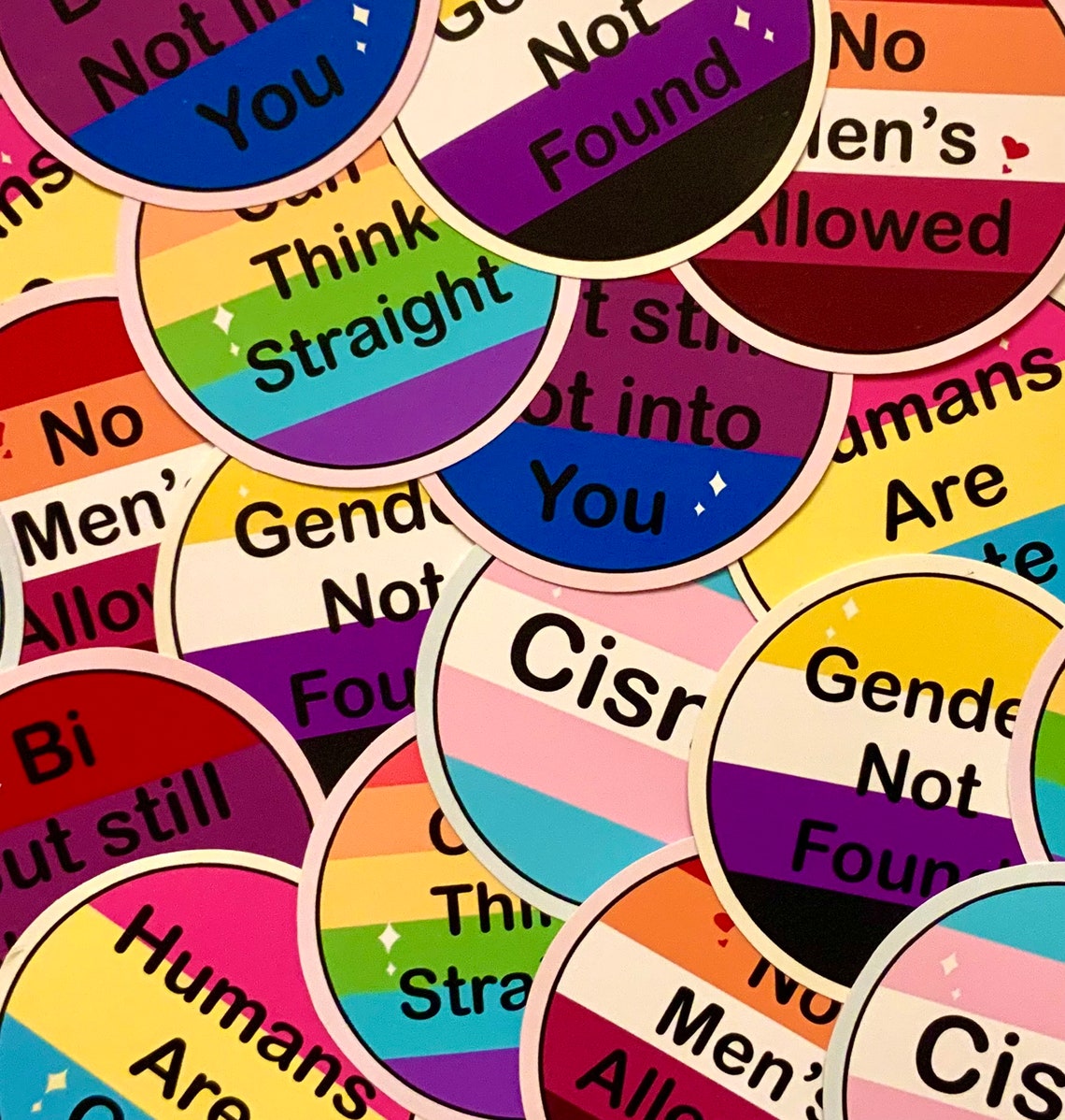 LGBT Round Stickers - Etsy