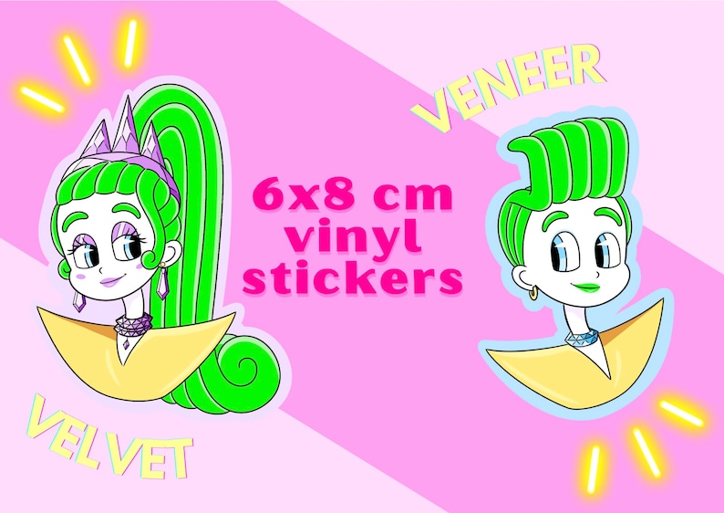 Velvet and Veneer Stickers - Etsy