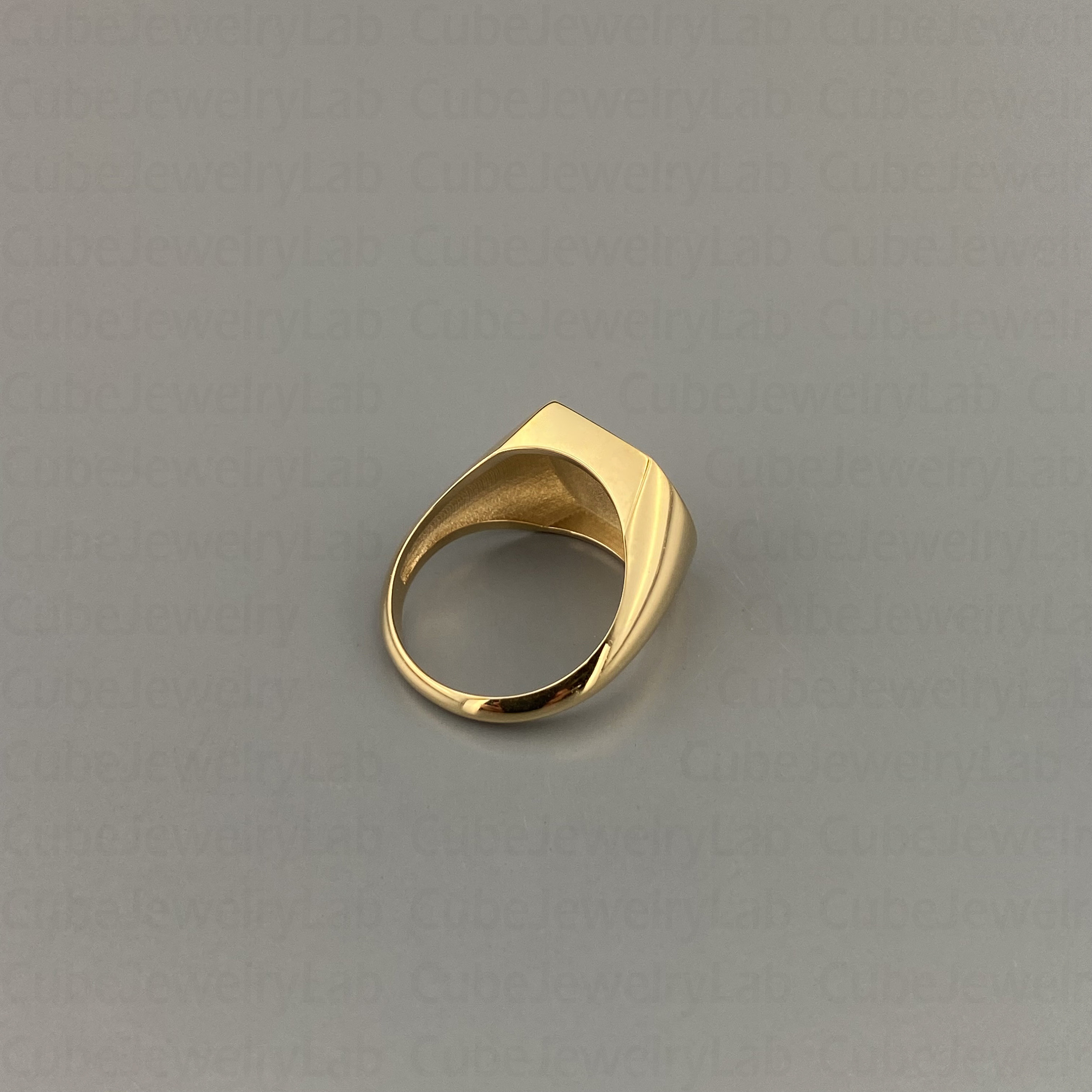 Solid Gold 18k Signet Ring, Engraved Initial Signet Ring, Personalized ...