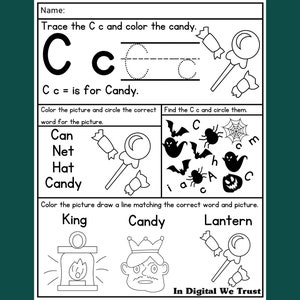 26 Halloween ABC Phonics Worksheets for Fun Learning - Preschool ...