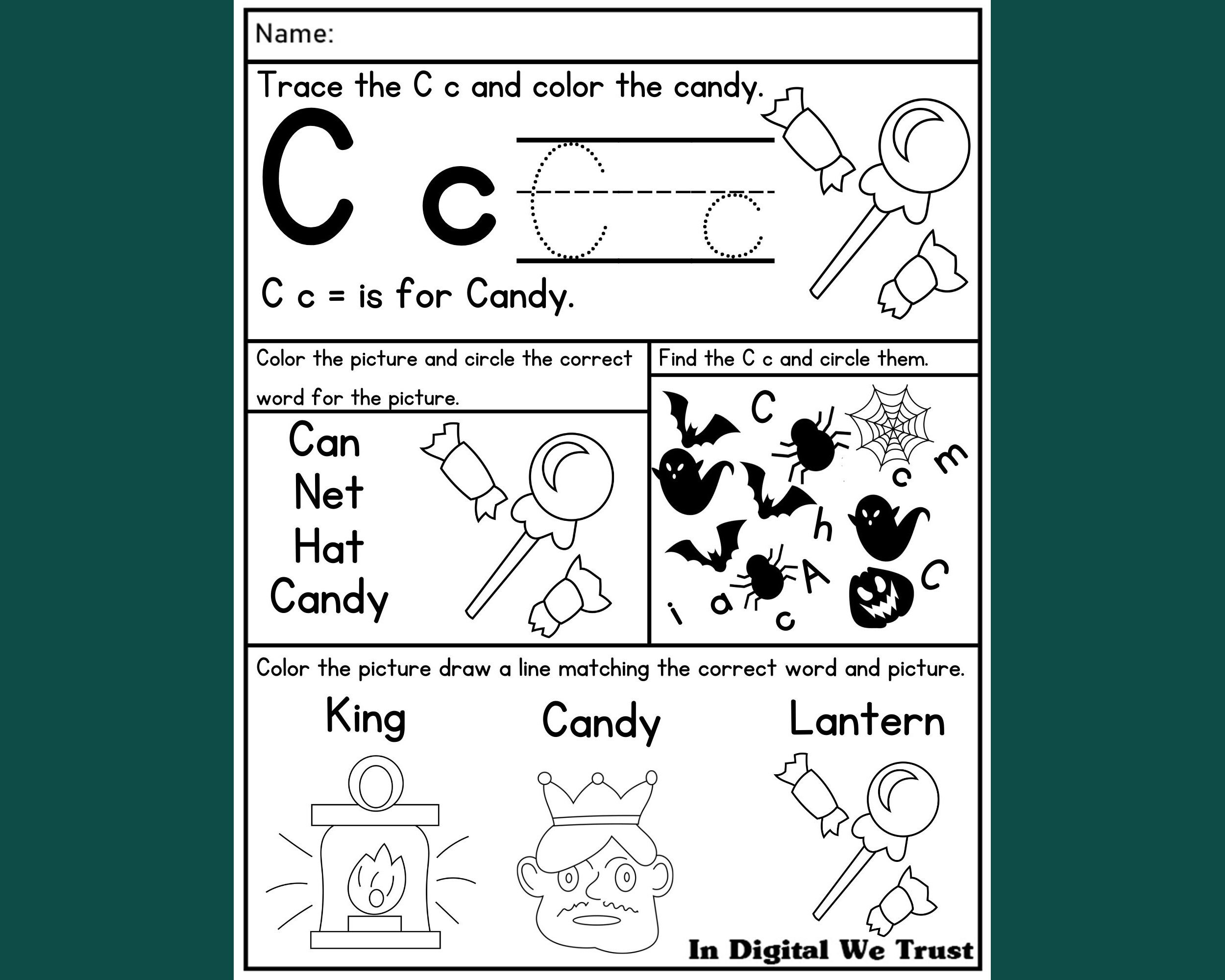 26 Halloween ABC Phonics Worksheets for Fun Learning Preschool ...