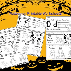 26 Halloween ABC Phonics Worksheets for Fun Learning - Preschool ...