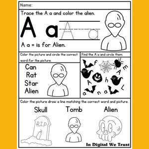 26 Halloween ABC Phonics Worksheets for Fun Learning - Preschool ...