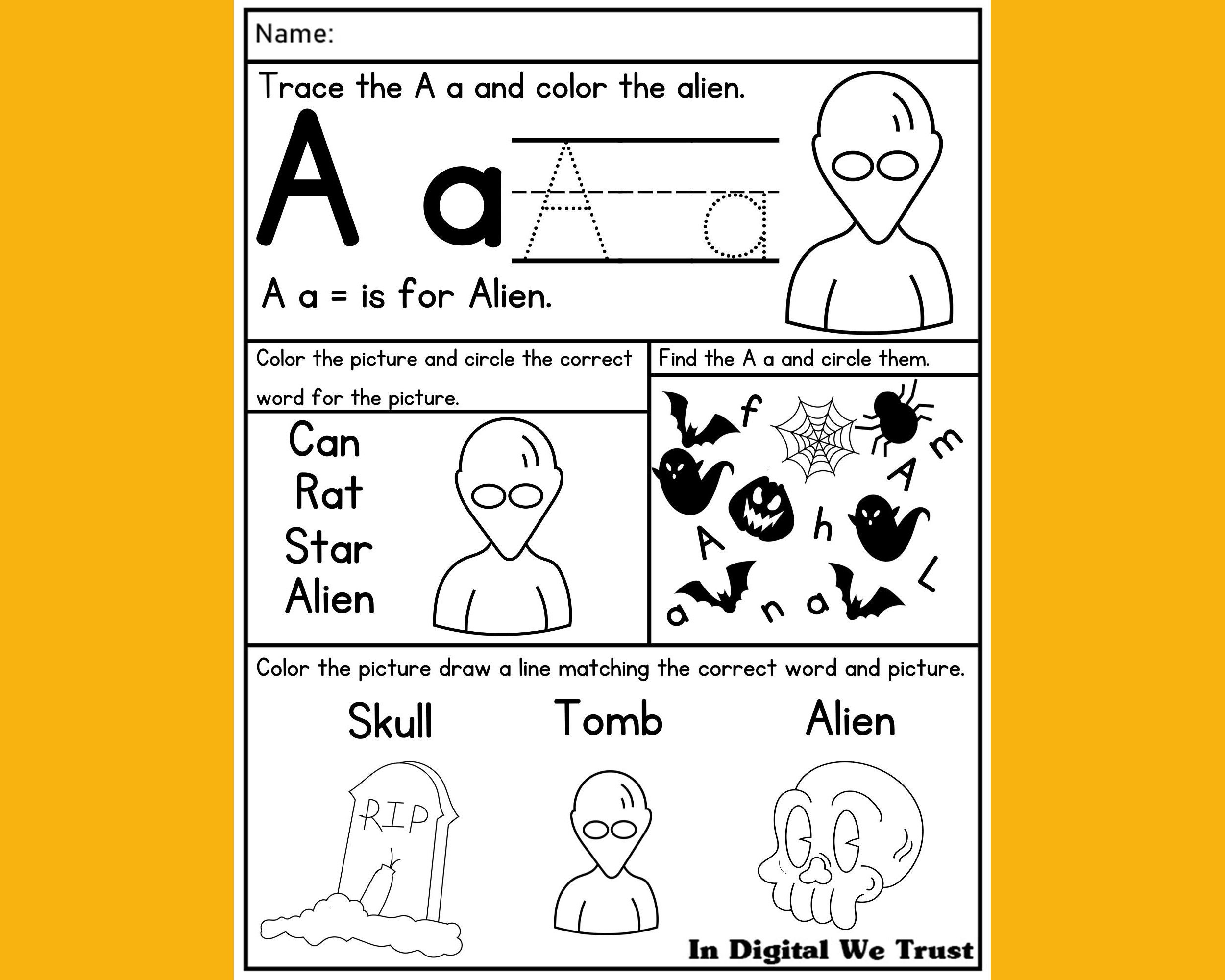 26 Halloween ABC Phonics Worksheets for Fun Learning Preschool ...