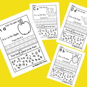 26 ABC Phonics Worksheets for Preschool & Kindergarten - Coloring ...