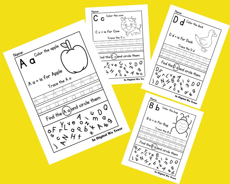 26 ABC Phonics Worksheets for Preschool & Kindergarten - Coloring ...