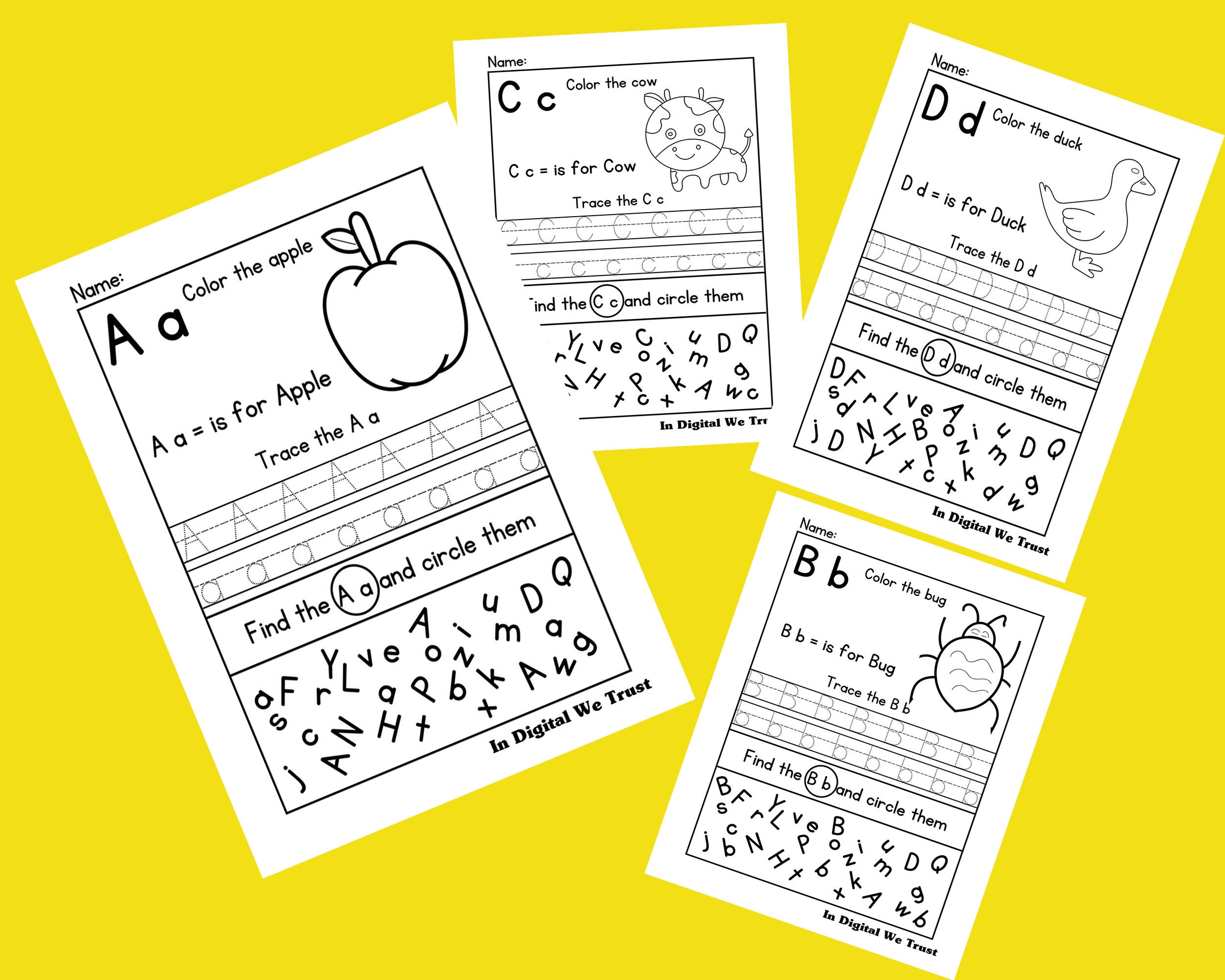 26 ABC Phonics Worksheets for Preschool & Kindergarten Coloring ...