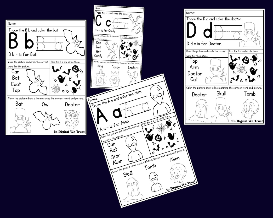 26 Halloween ABC Phonics Worksheets for Fun Learning - Preschool ...